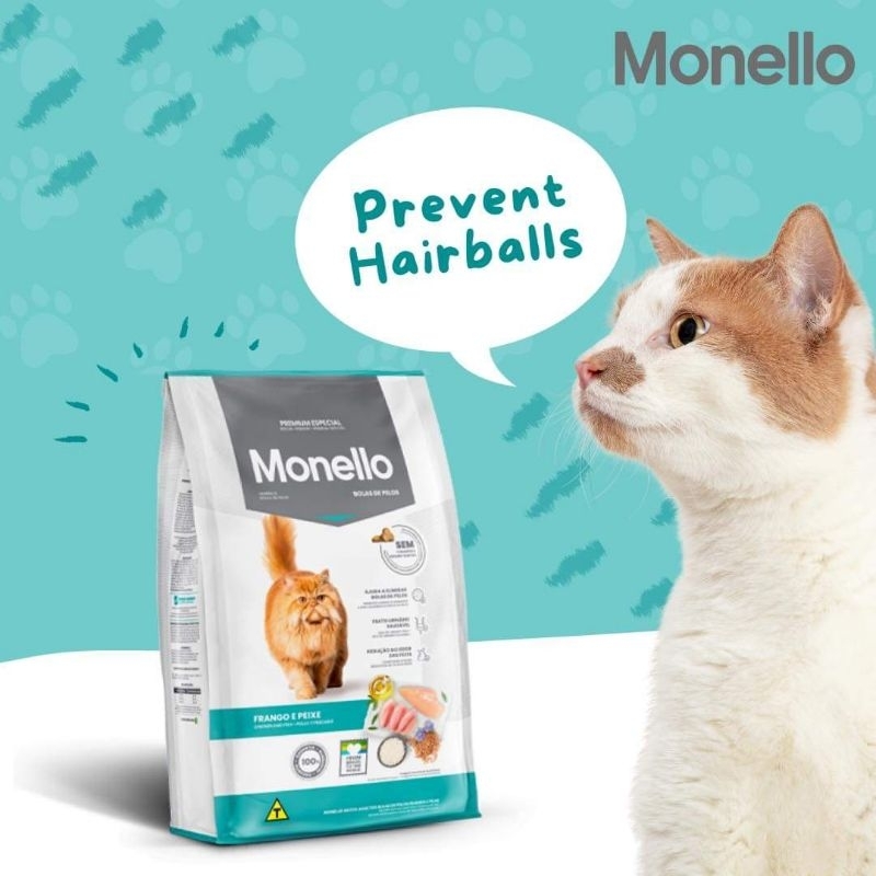 MONELLO HAIRBALLS ADULT CATS FOOD CHICKEN & FISH 1KG | Daraz.pk