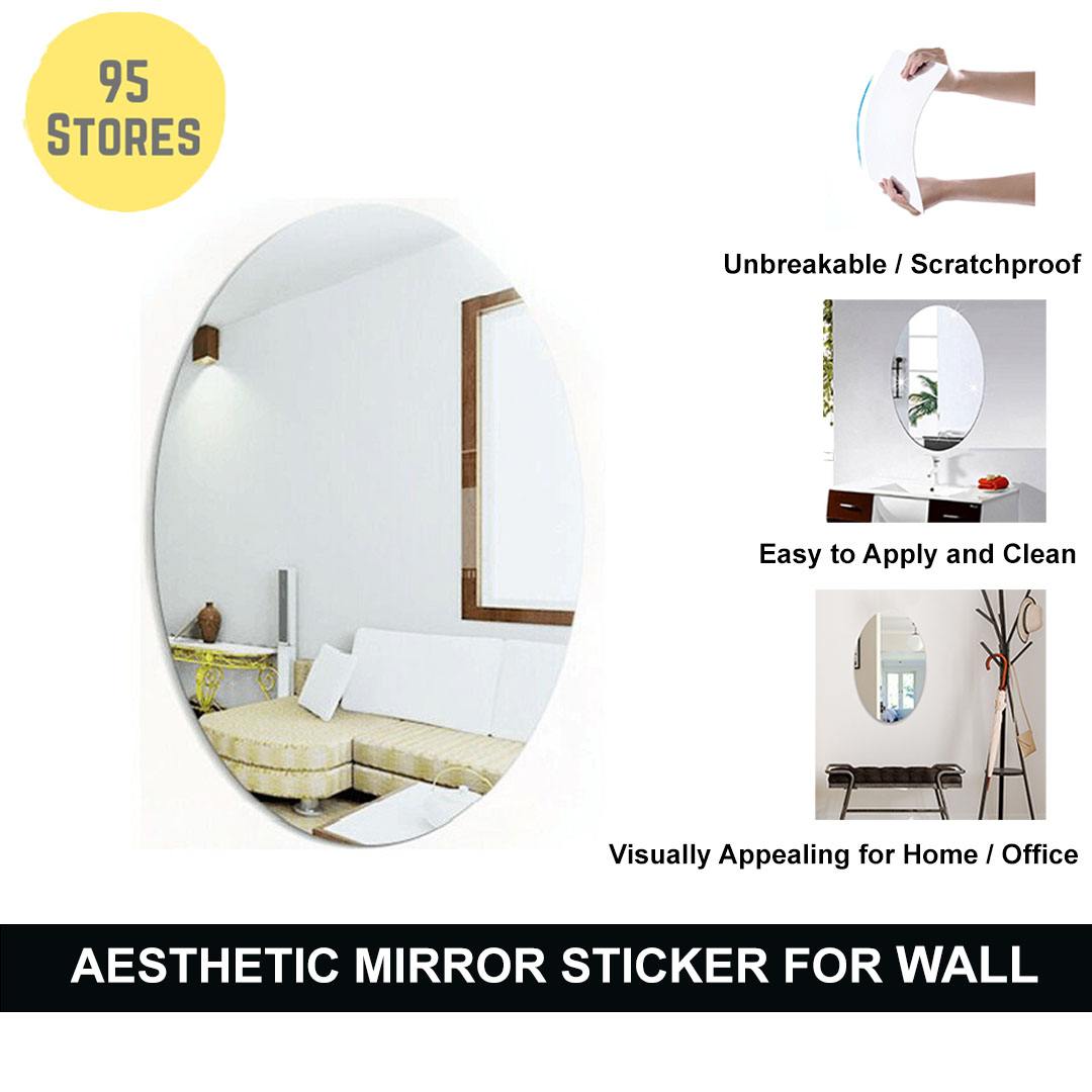 Acrylic Mirror Sticker For Wall, Self Adhesive Mirror Sheet Large Size ...