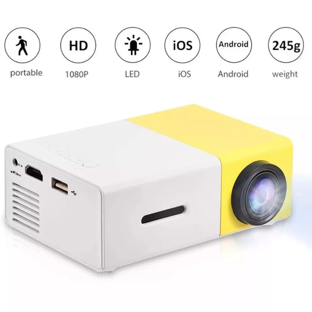 Mini Projector, Portable Pico Full Color LED LCD Video Projector | Daraz.pk
