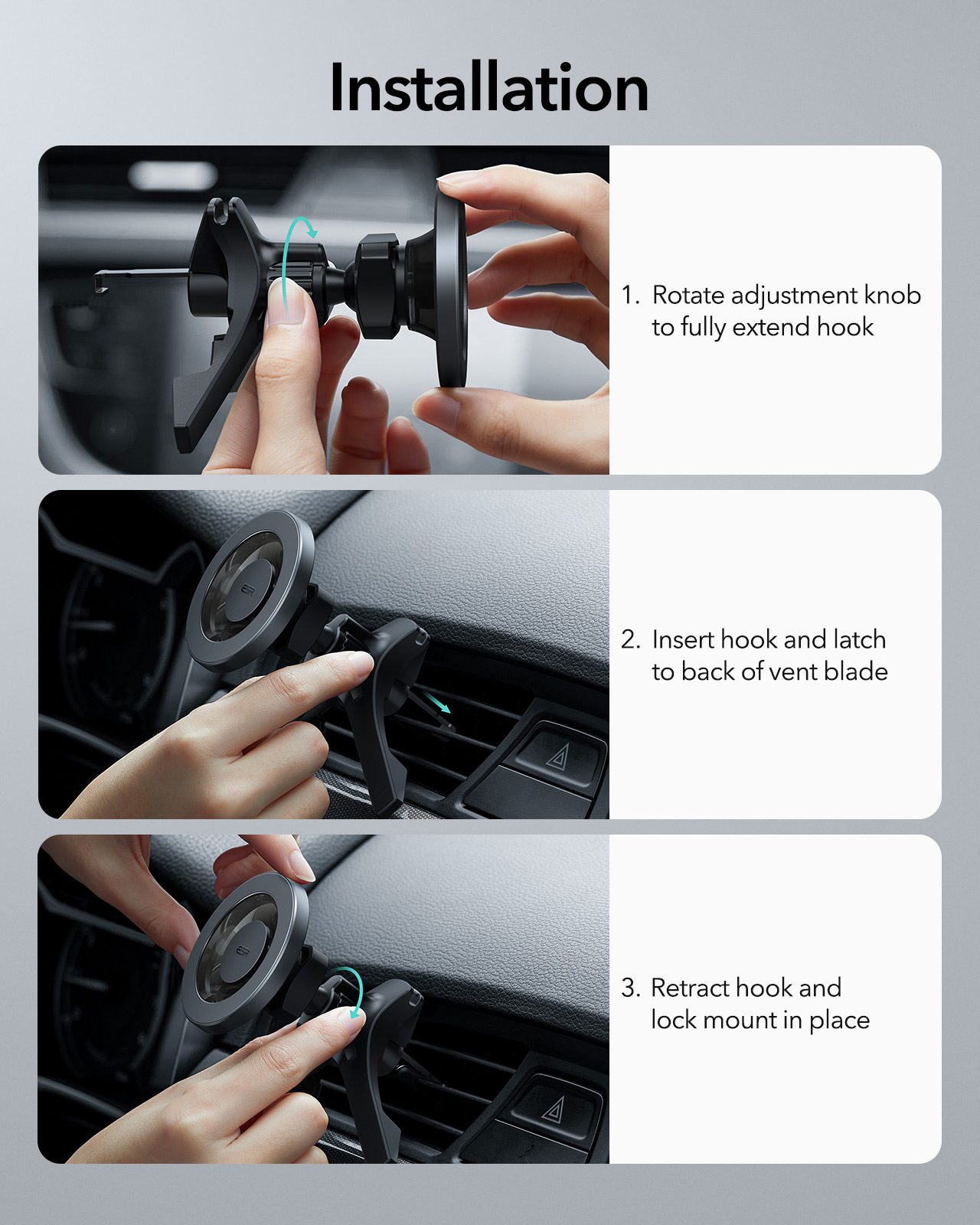 Buy ESR HaloLock Magnetic Car Phone Mount Mobile Holder iPhone Mount ...