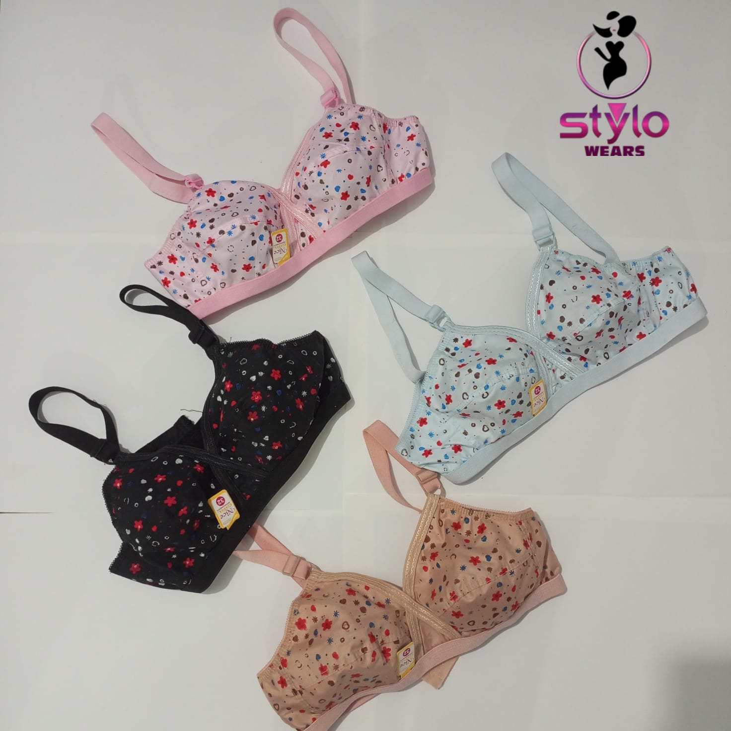 Pack Of 4 Multi Colour Igf Cotton Bra Bras For Girls/ Ladies/Women ...