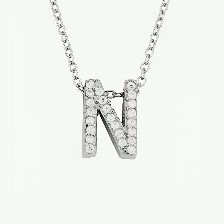Silver Stainless Steel Alphabet Necklace/Locket/Pendants for Girls ...