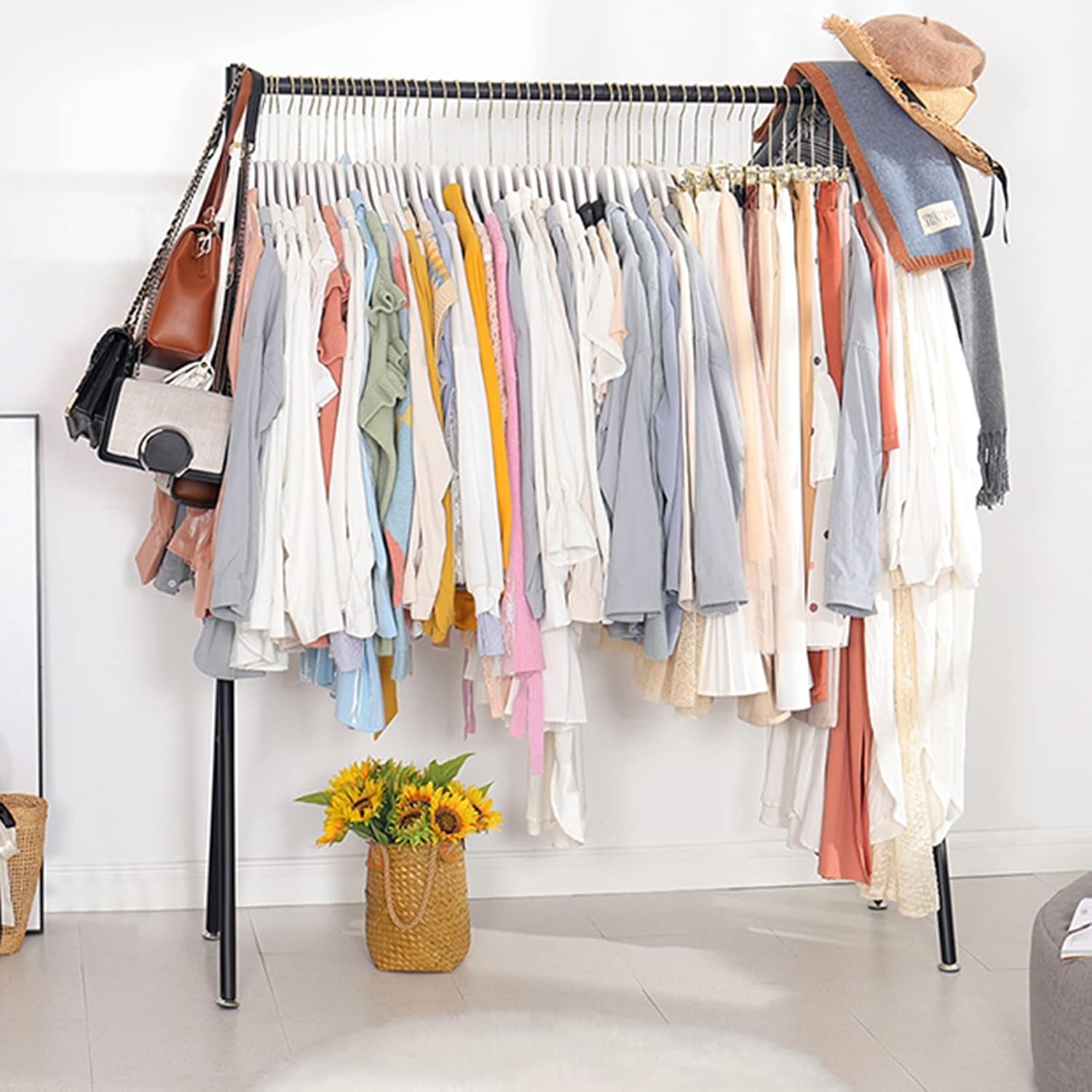 Cloth Hanging Stand Single Pole V Shape New Design Golden Color Stand ...