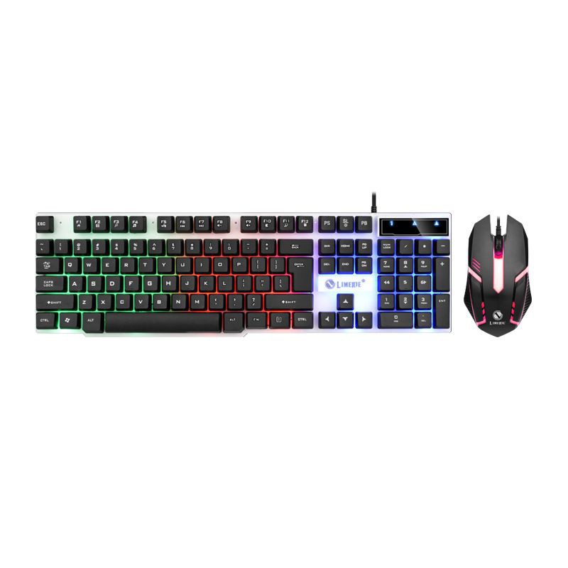 Semi-Mechanical Keyboard Mouse combo Kit GTX350 USB Gaming PC Rainbow ...