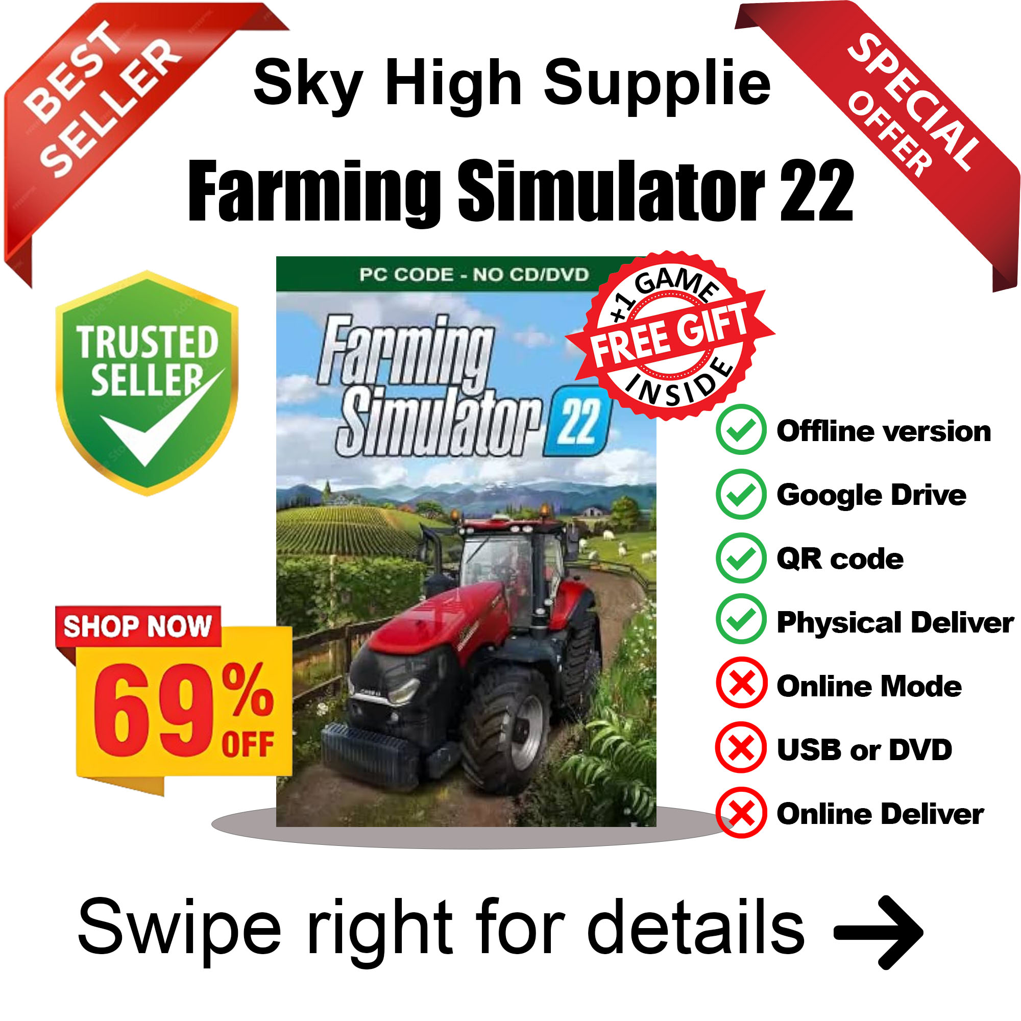 FARMING SIM 22 - GAME FOR PC (GOOGLE DRIVE/ MEDIAFIRE) - QR CODE | Daraz.pk