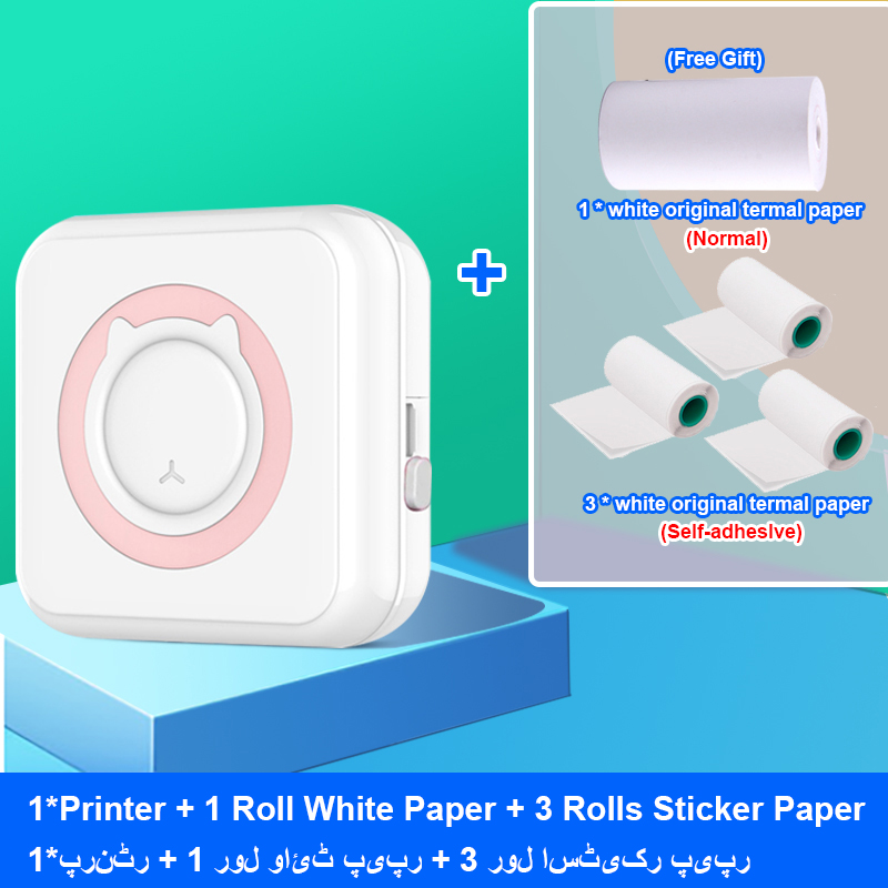Portable Mini Thermal Printer Wirelessly BT 203dpi Photo Label Memo ...