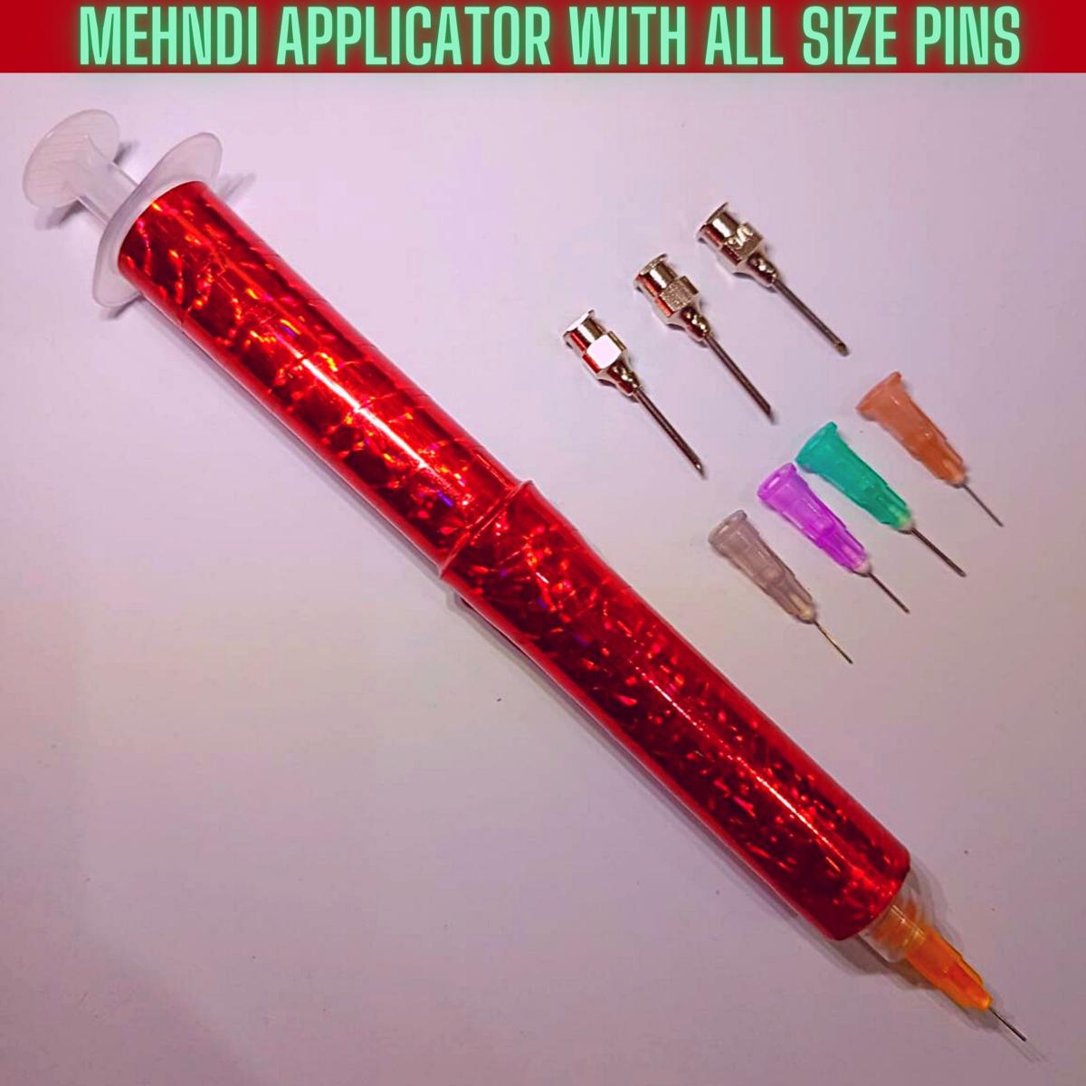 mehndi injection pen with 8 extra needle, create amazing henna designs ...