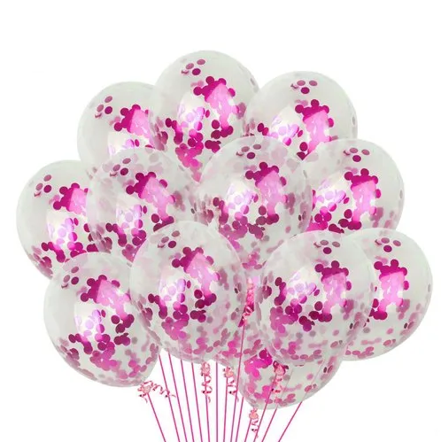 Pack Of 5pcs Confetti Balloons 12 Inch Confetti Filled Transparent ...
