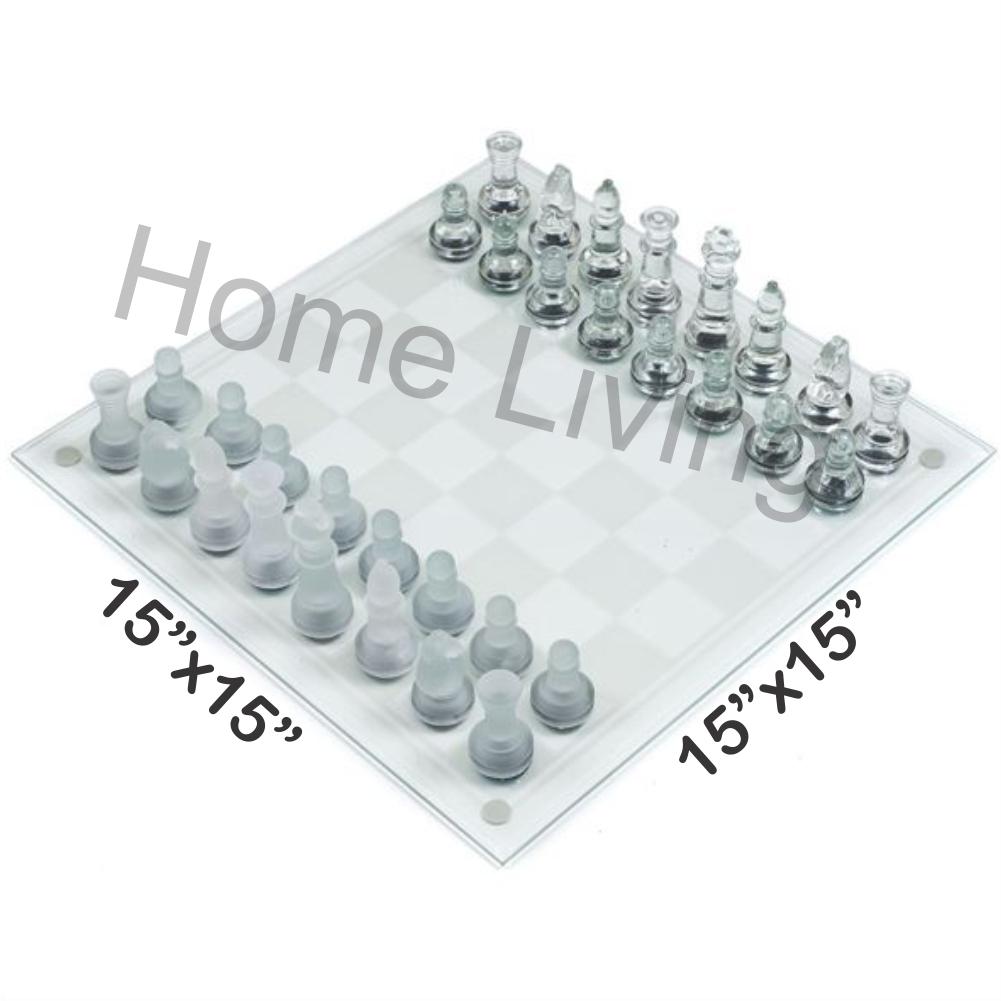 Glass Chess board crystal chees board Game Set Glass Chess Pieces ...