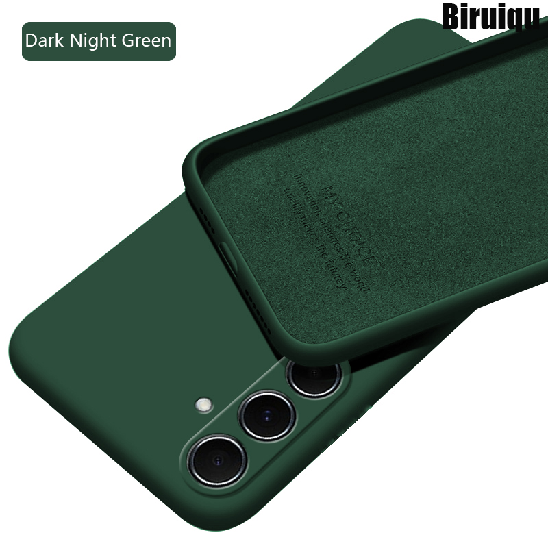 Biruiqu For Samsung Galaxy A55 5G Case Liquid Silicone Soft Gel Rubber Shockproof Cover | Daraz.pk