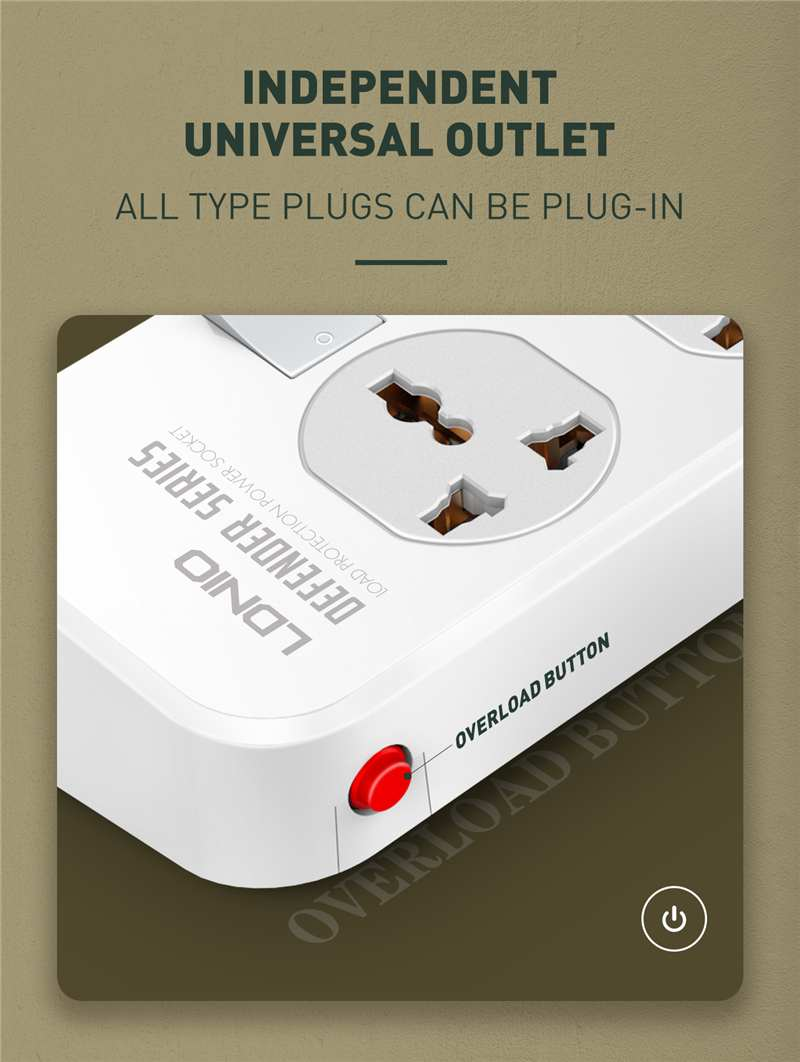 Buy LDNIO 10A 2500W Electrical Socket Switch Plug 4USB Smart Extension ...