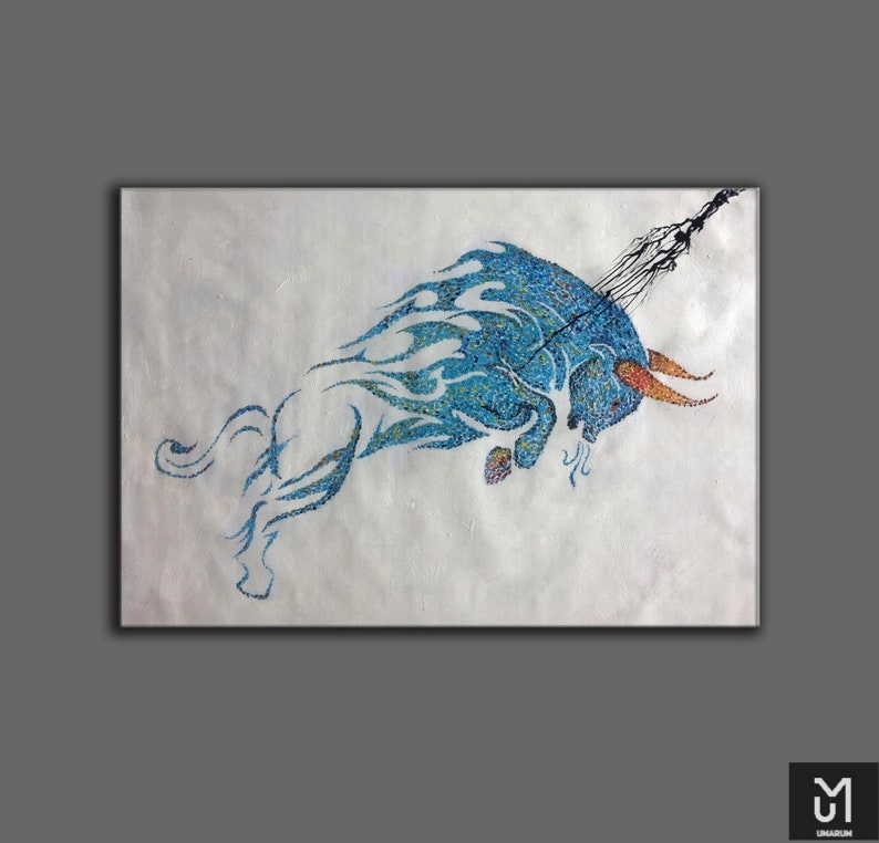 Bull wall art frame for living room and for office picture frame | Daraz.pk
