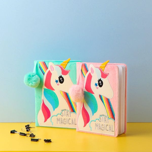 Stay Magical Pom Pom Unicorn Notebook Diary Premium quality Cute ...