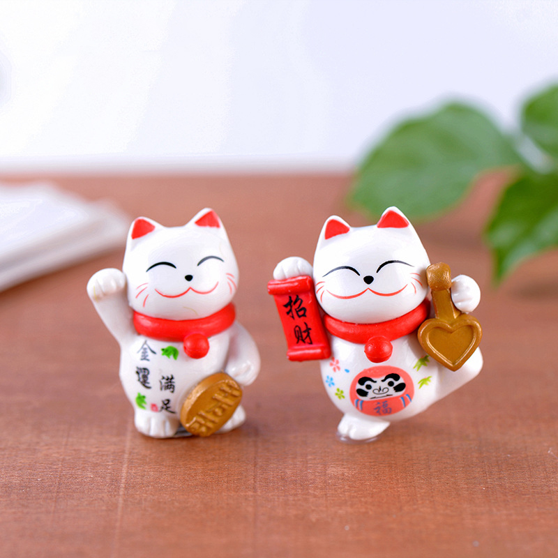 1PCS PVC Mini Lucky Cat Decoration Home Decor Kawaii Lucky Cat Maneki ...