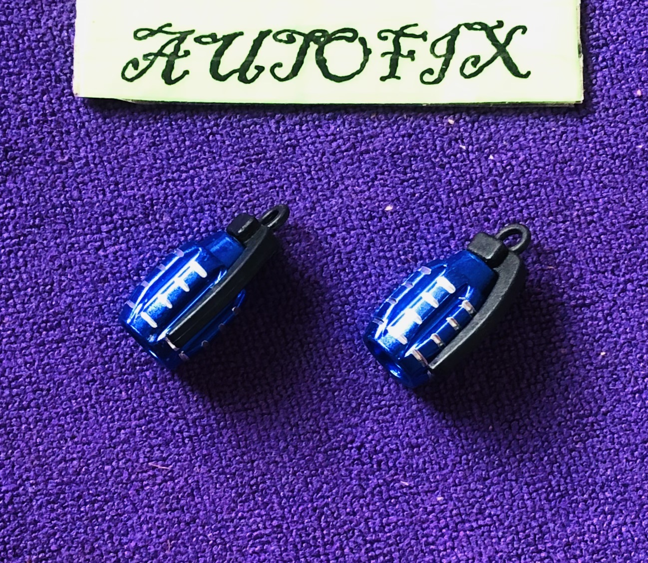 Tyre valve alloy fancy caps blue color for bikes 02 pcs | Daraz.pk