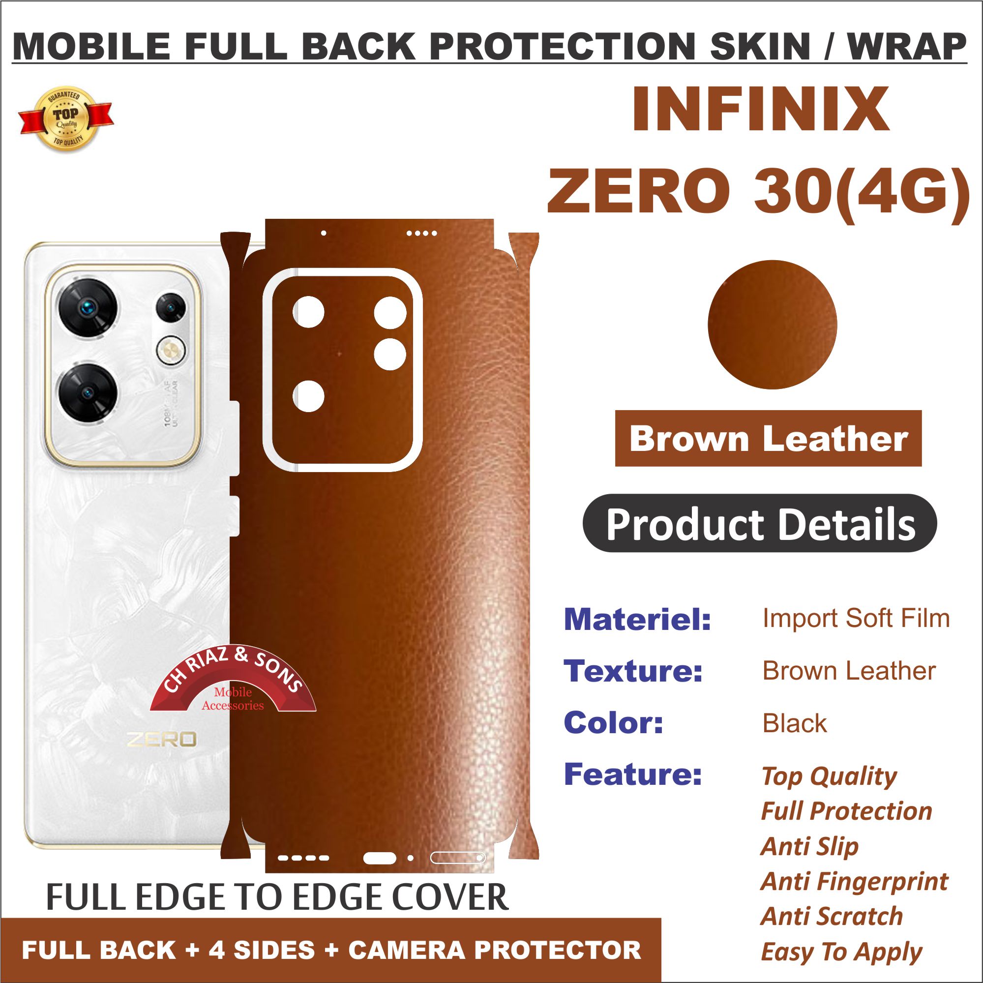 INFINIX ZERO 30 4G FULL BACK 360 premium Protection Skin Wrap full ...