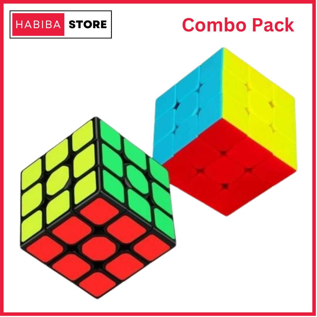 Combo Pack of 2 Original Rubiks Cube 3x3 Sticker Less and Sticker ...