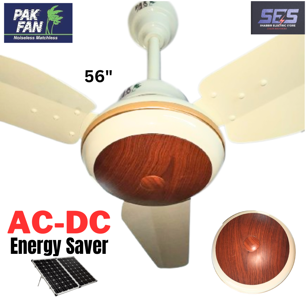 PAK FAN (AC-DC Ceiling Fan Inverter Hybrid) - Remote Control - Copper Winding - 56 inches ...