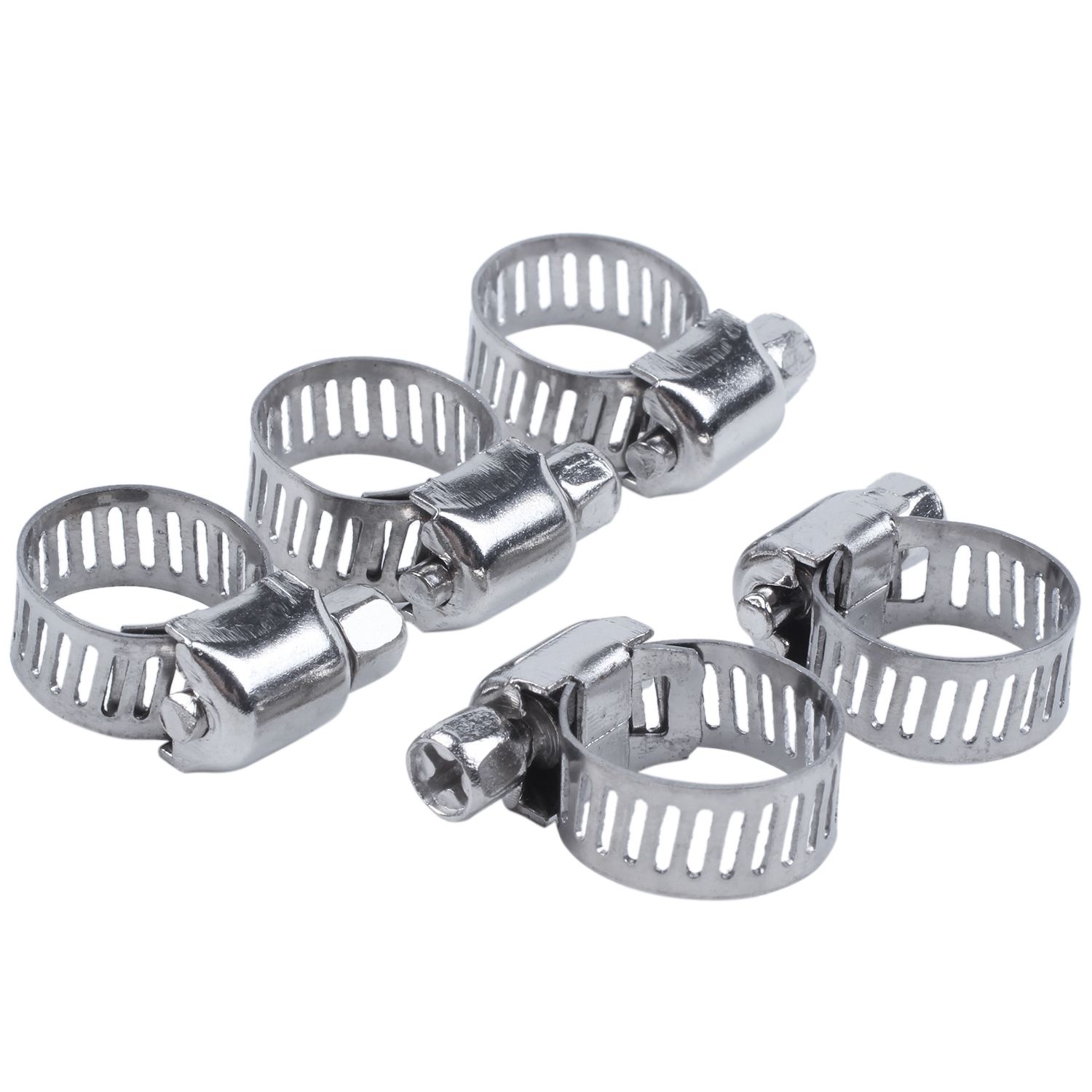 15 Pcs Stainless Steel 8mm to 12mm Hose Pipe Clamps Clips Fastener ...