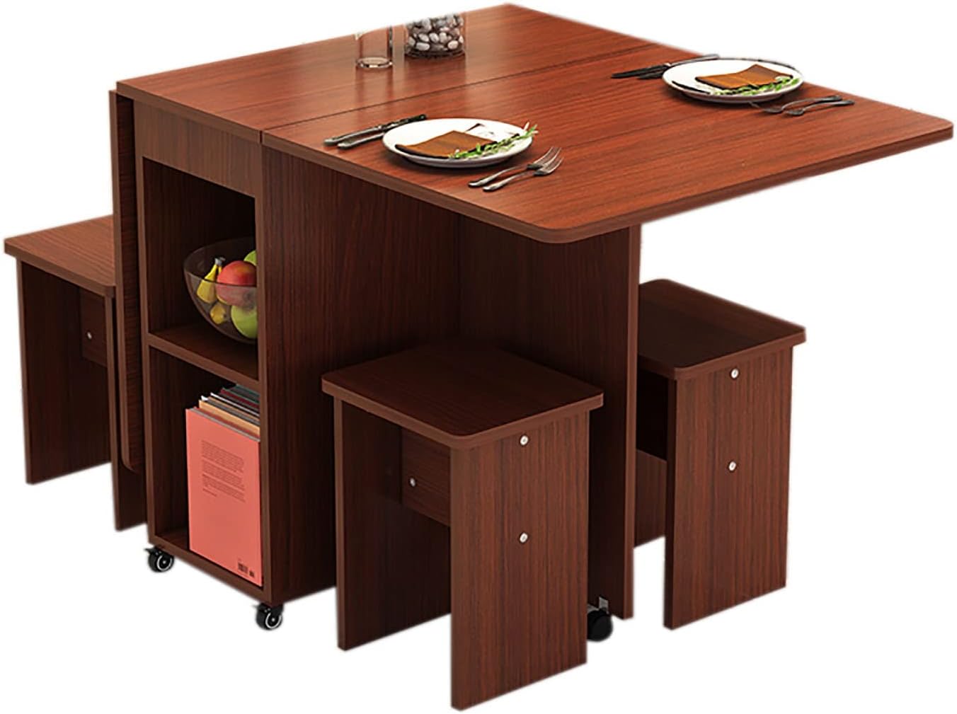 Folding Dining Table, Rectangular Simple Dining Table, Removable and ...