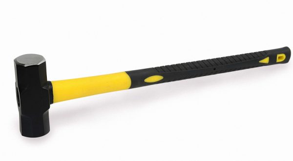 Heavy Duty 8LB Sledge Hammer With Heat Treated Polished Black Head and ...