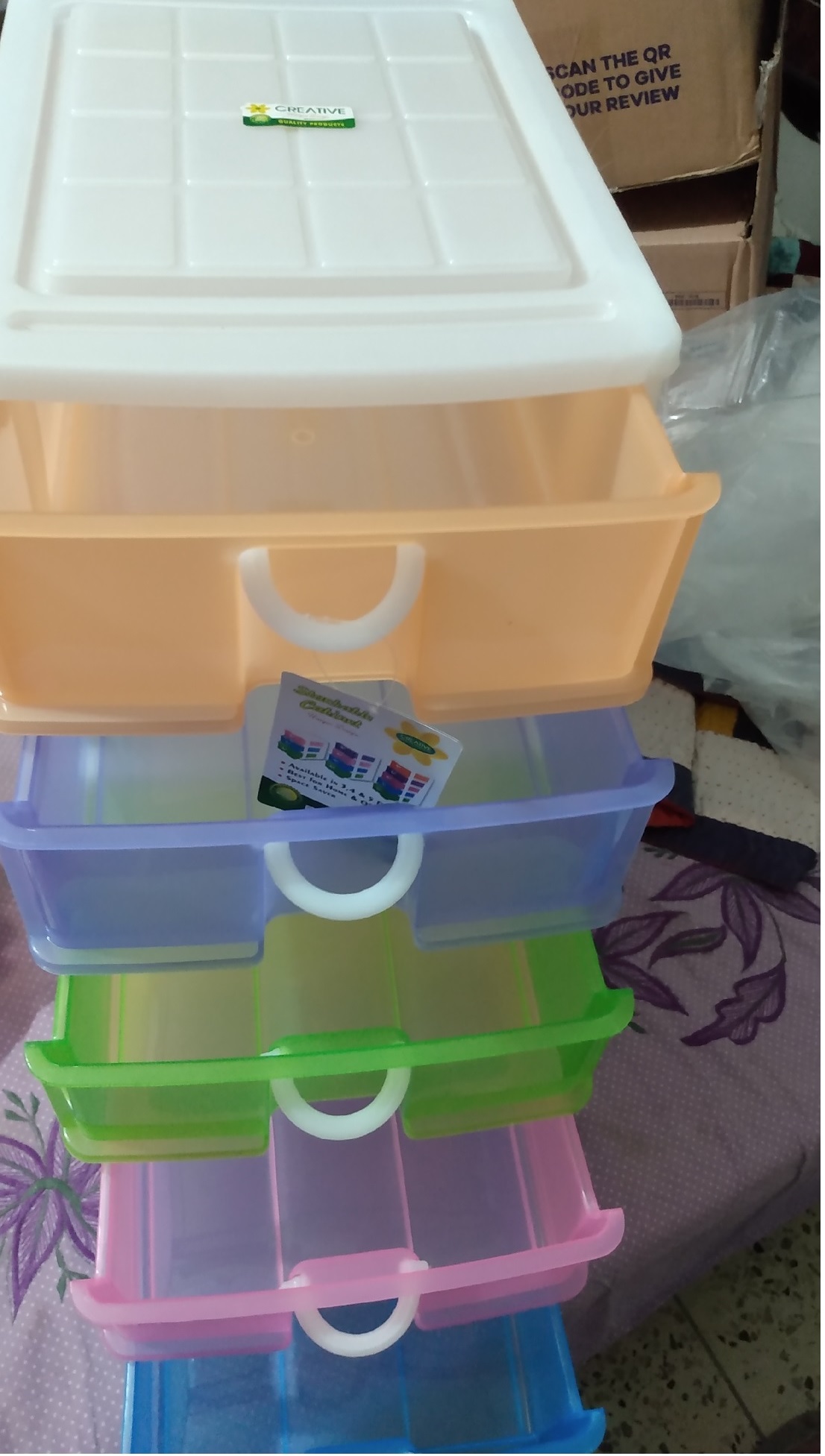 5 Layered Plastic Storage Box - 5 Drawers Storage Rack - 23 inch High ...