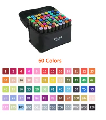 Touch Alcohol Markers Professional Art Set -Double Ended Blendable ...