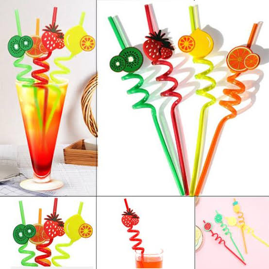 Pack Of 4 Crazy Straw Curly Twisty Colored Kids Party Straw | Daraz.pk