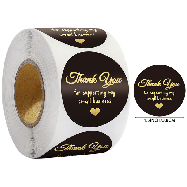 500Pcs 1.5 Inch Big Thank You Sticker Roll for Supporting My Small ...