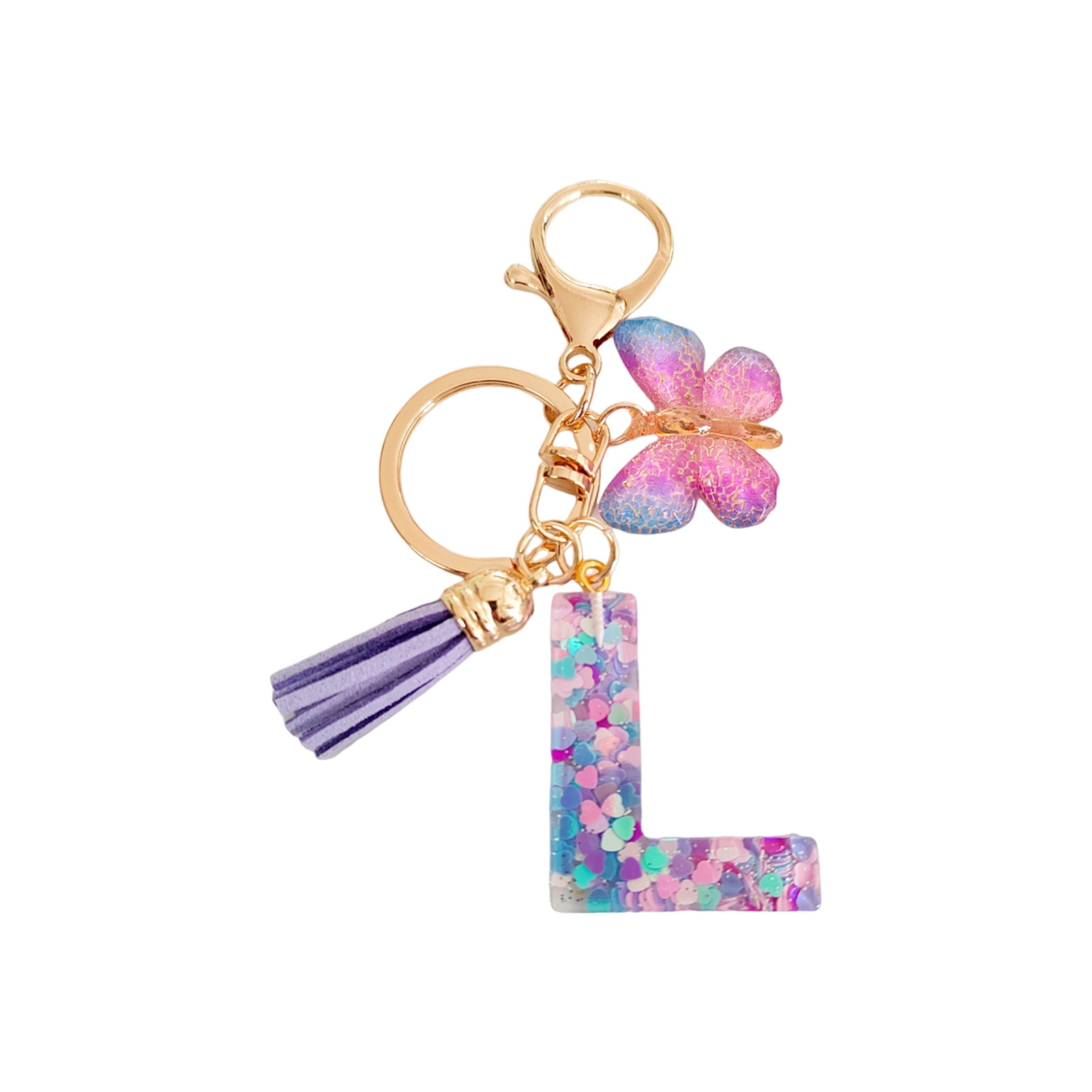 Keychain Pendant Personalized Purple Alphabet Keychain for Girls ...