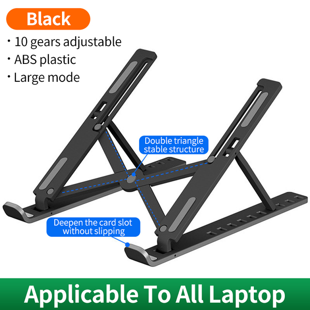 Universal Laptop Stand Portable Foldable Adjustable ABS Desk Aluminium ...