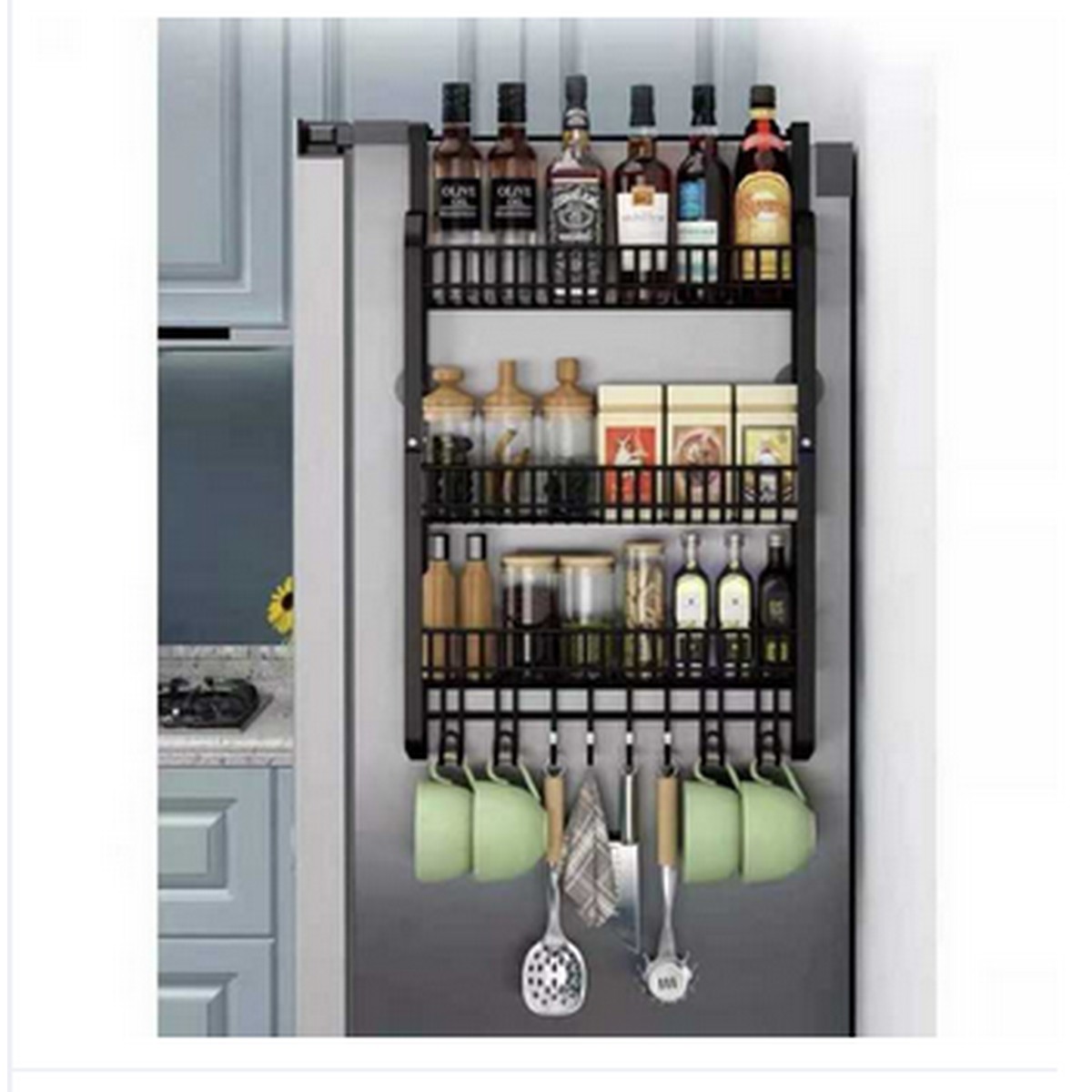 Heavy Duty Refrigerator Side Storage Rack Fridge Shelf Cupboard ...