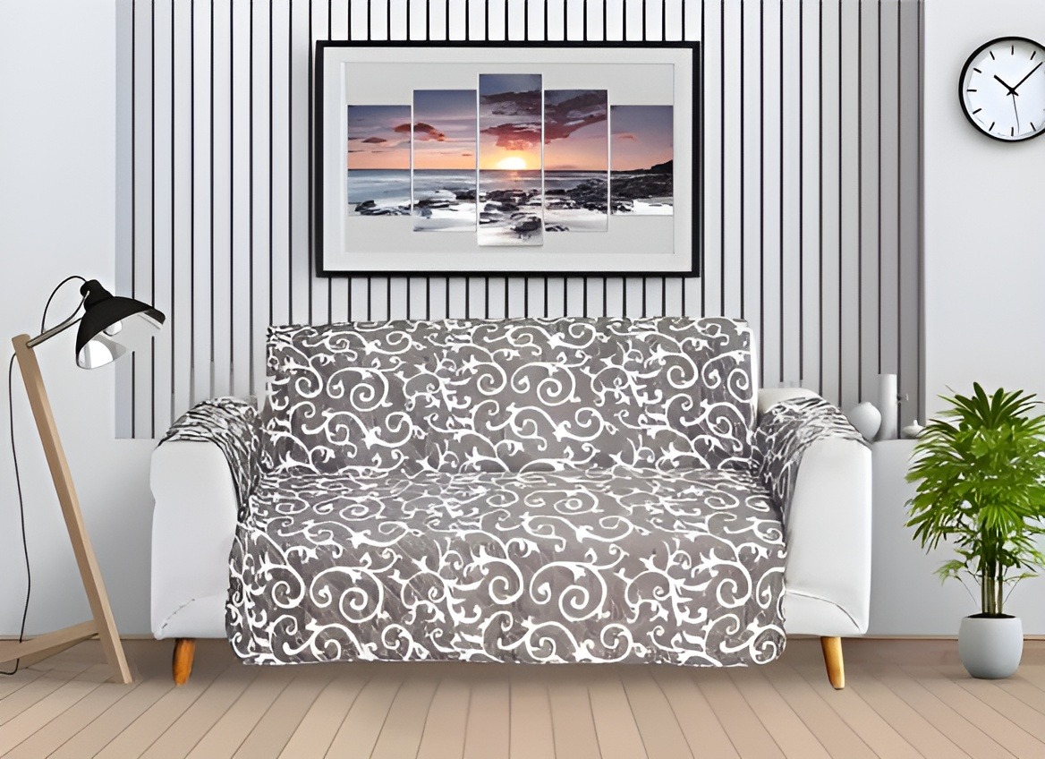 Printed Quilted Sofa Coat Cover - Cotton Sofa Runner- BEST QUALITY-ALL ...