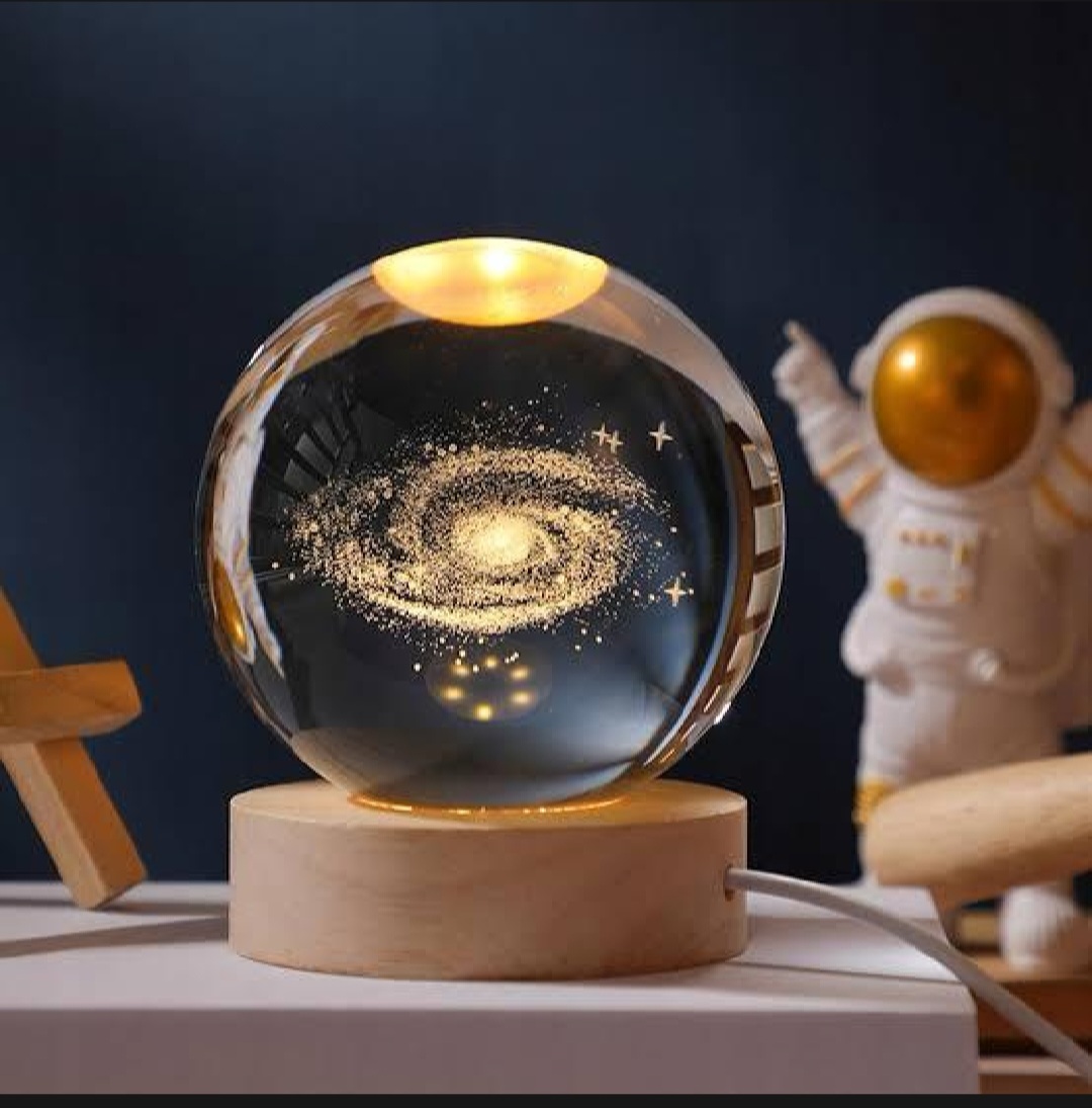 USB LED Night Light, Galaxy Crystal Ball Lamp, 3D Planet Moon Lamp for ...