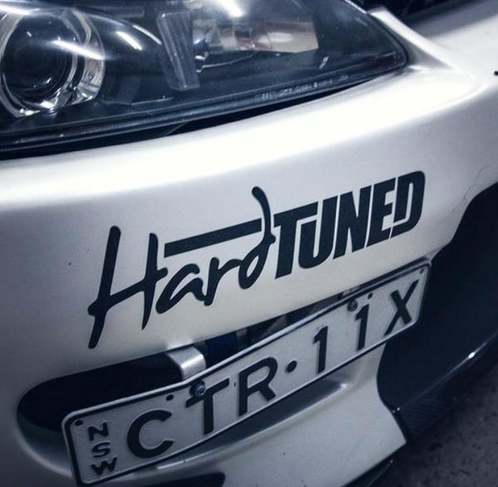 Hard Tuned Sticker for Car 12x3 inch (White & Red & Black ) | Daraz.pk
