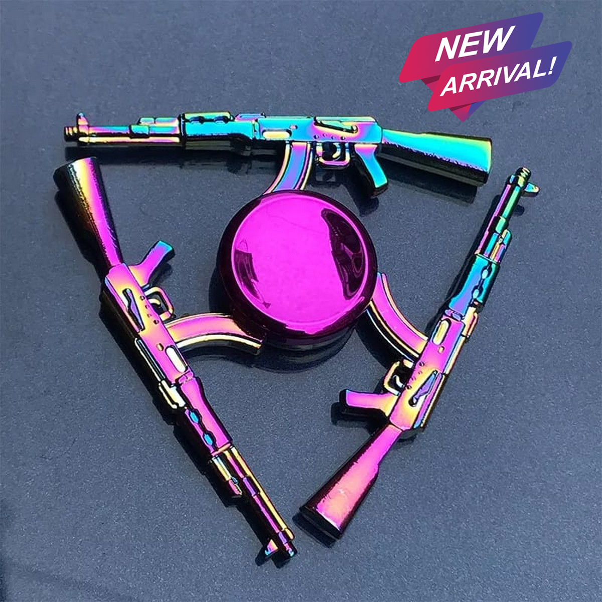 Gun-Shape Rainbow Metal Fidget Spinner | Daraz.pk