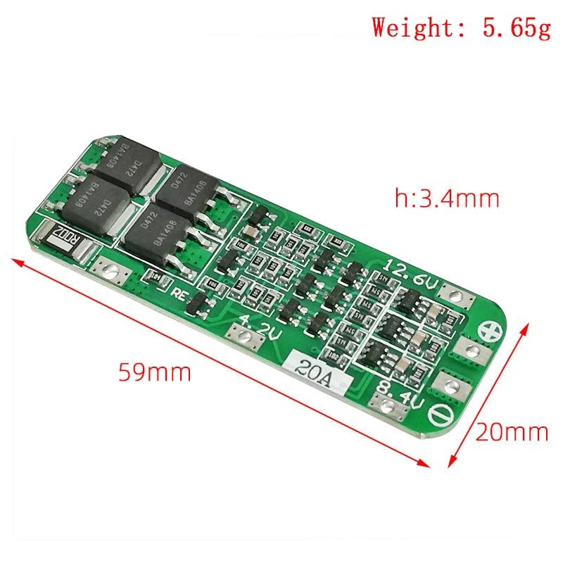 2 Pcs 3S 20A BMS 18650 Lithium Li-on Battery Charger Module - BMS ...