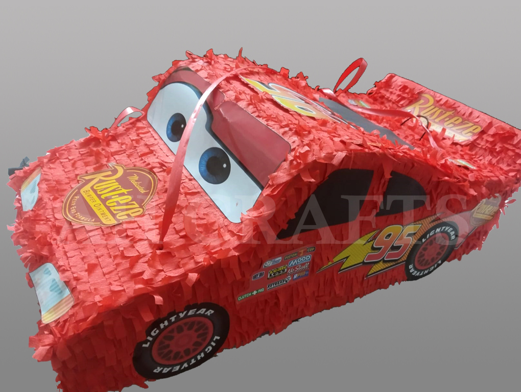 DISNEY CARS - LIGHTNING McQUEEN PINATA For Kids Birthday Party, Easy to ...