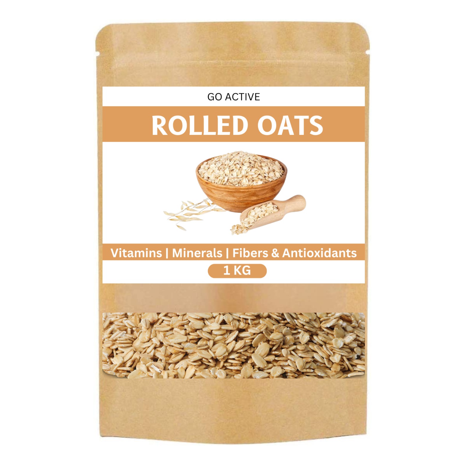 Organic Rolled Oats 1KG - Oatmeal - High Protein and Fiber - Go Active ...