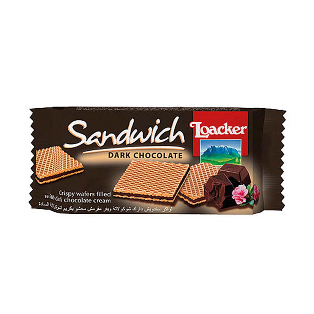 Loacker Sandwich Dark Chocolate 25 gram (Pack of 2 Pieces) | Daraz.pk