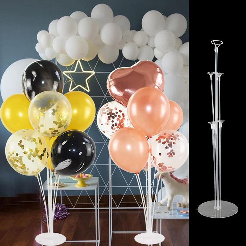 7 Tubes Balloons Holder Column Stand Balloon Stand Kit,Reusable Clear ...
