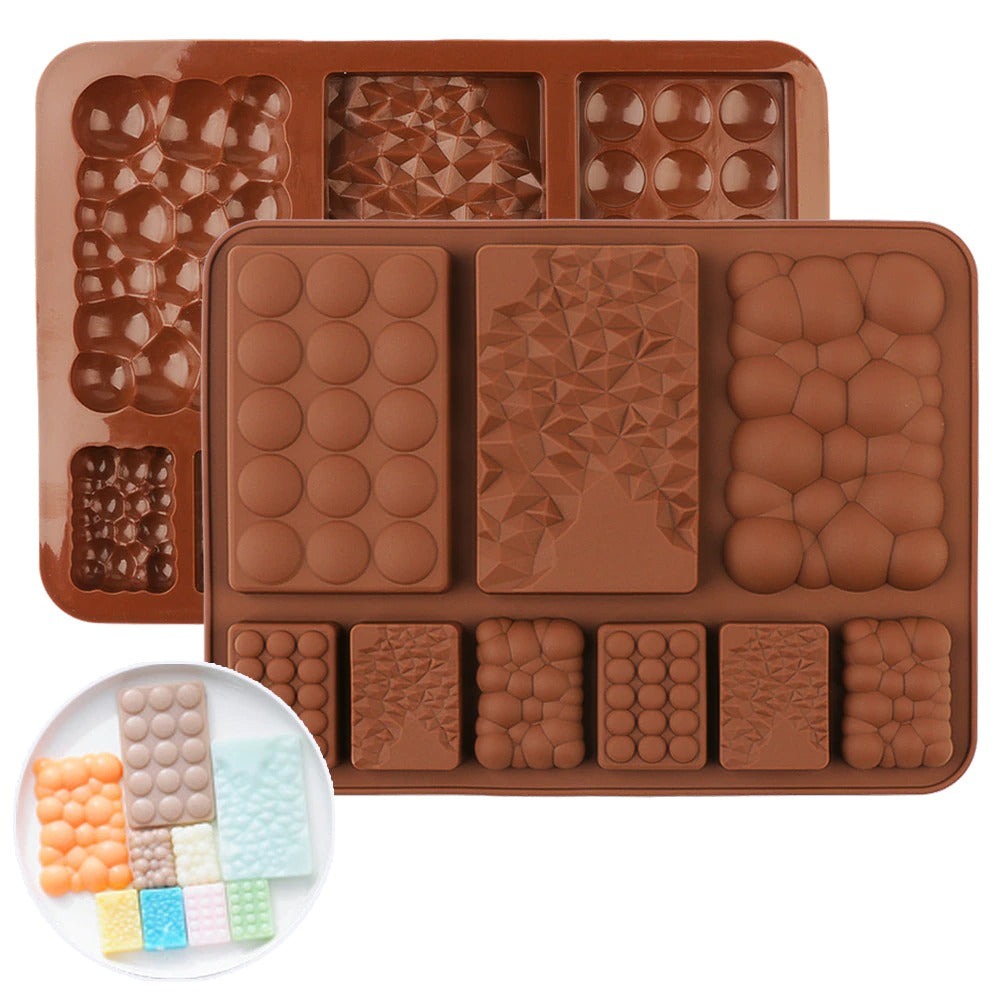 Bubble and Cracked Theme Silicone Chocolate Bar Mold 9 Cavity | Daraz.pk