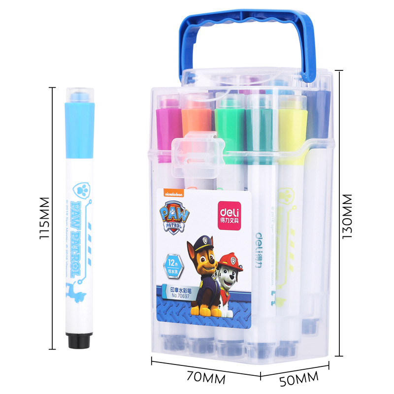 2 in 1 Creative Multicolor Stamp Marker Set For Kids Marker Pens 12/24 ...