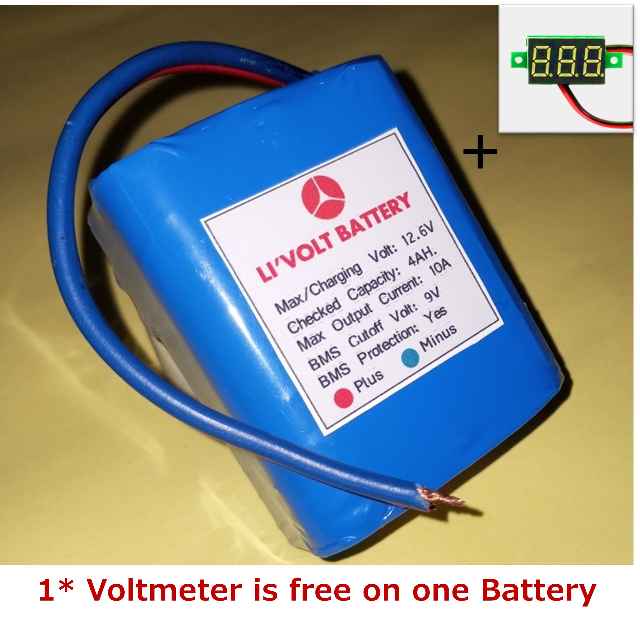 LI'VOLT BATTERY: 3s 12.6 volt 4amp lithium battery with free dc 1-100 ...