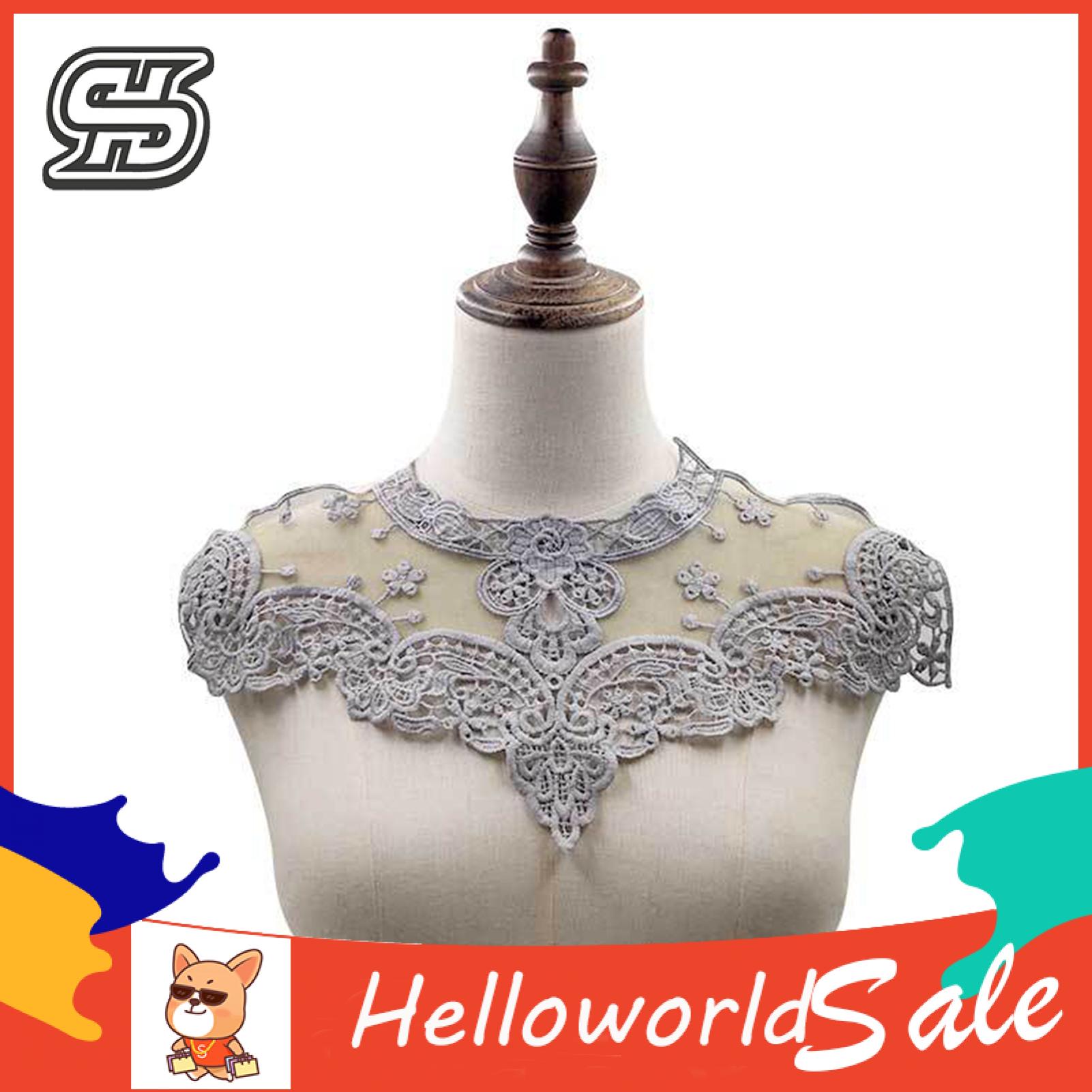 HelloWorld Mesh Applique Embroidery Process Vintage Lace Collar | Daraz.pk