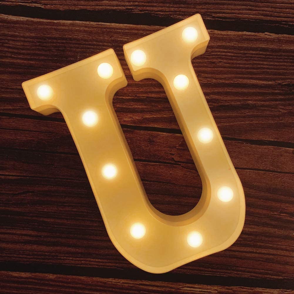 LED Alphabet letter U Lights Alphabet Light Up Marquee Letters Sign for ...