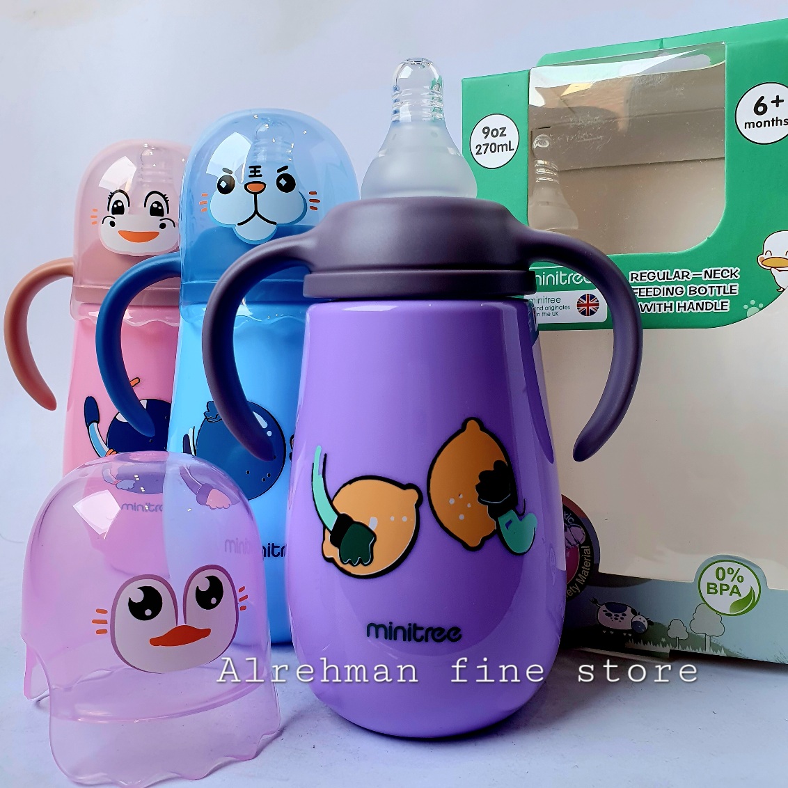 Minitree baby feeder cartoon style 270ml/9oz regular small neck ...