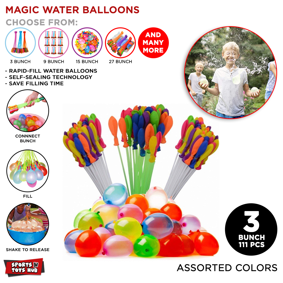 Magic Bunch Of Water Balloons Game, Splash Balloon Rapid Fill ...