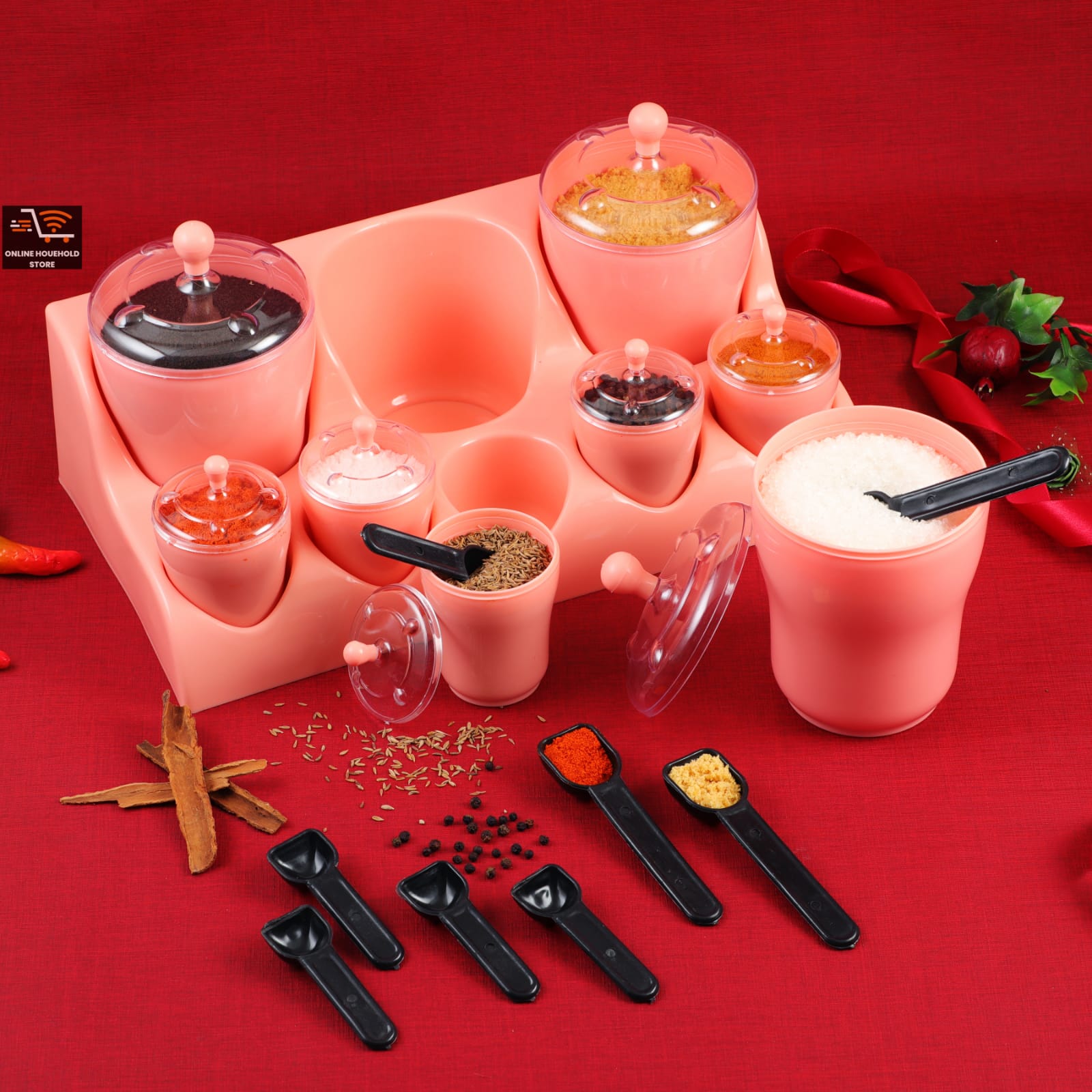 Newly Stylish Design 8 Pieces Multipurpose Food Spices Masala Box ...