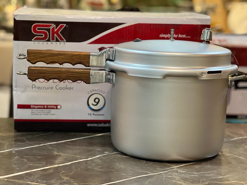 Pressure cooker sk rose wood handle cooker heavy weight fine quality ...